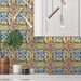 Multi Colored Bright Colors Patterned Ceramic Tile Kitchen Backsplash ...
