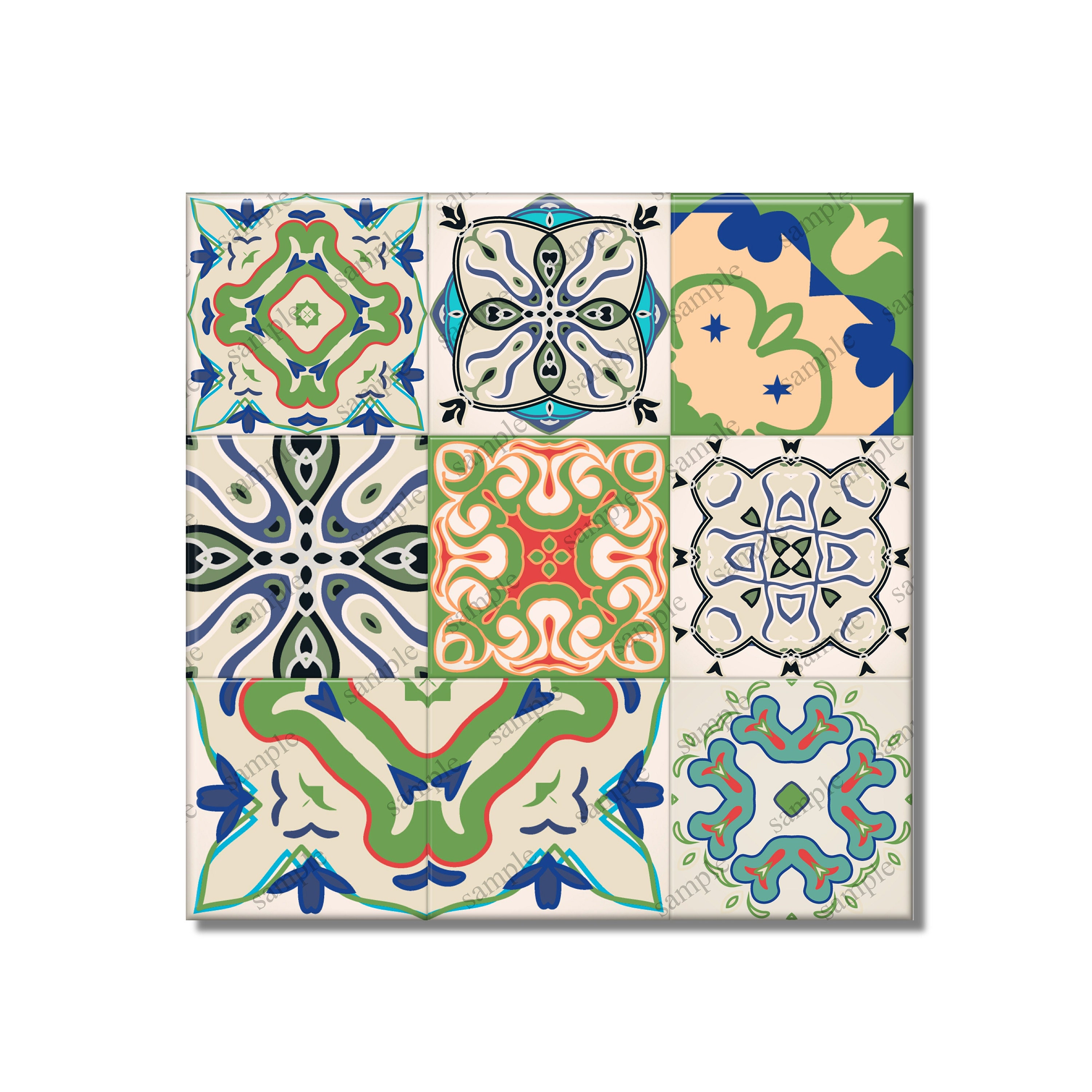 Patchwork Ceramic Wall Tiles Vintage Moroccan Tile Mix 9 | Etsy