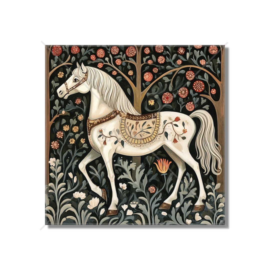 Horse Design Ceramic Tile - Patterned Horse Ceramic Tiles - Animal ...