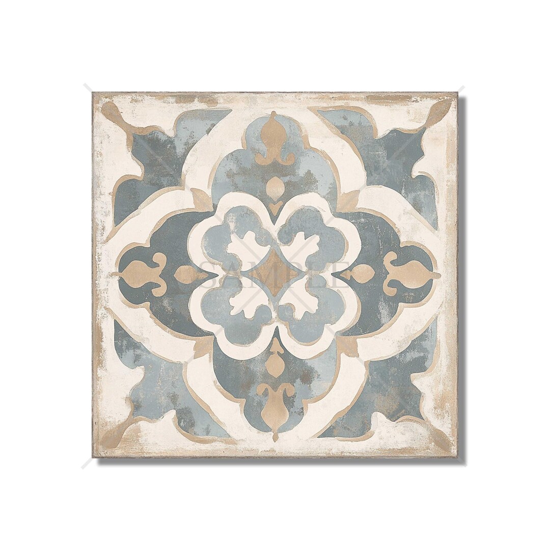 Antique Blue Beige Ceramic Tile Patterned Kitchen Backsplash Tiles ...