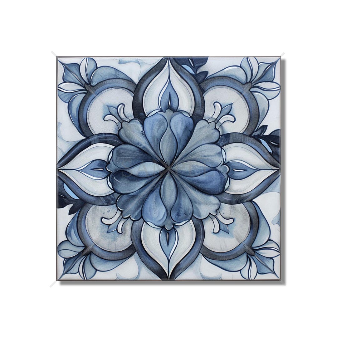 Blue Gray Ceramic Tile - Vintage Moroccan Tile Design - Kitchen ...