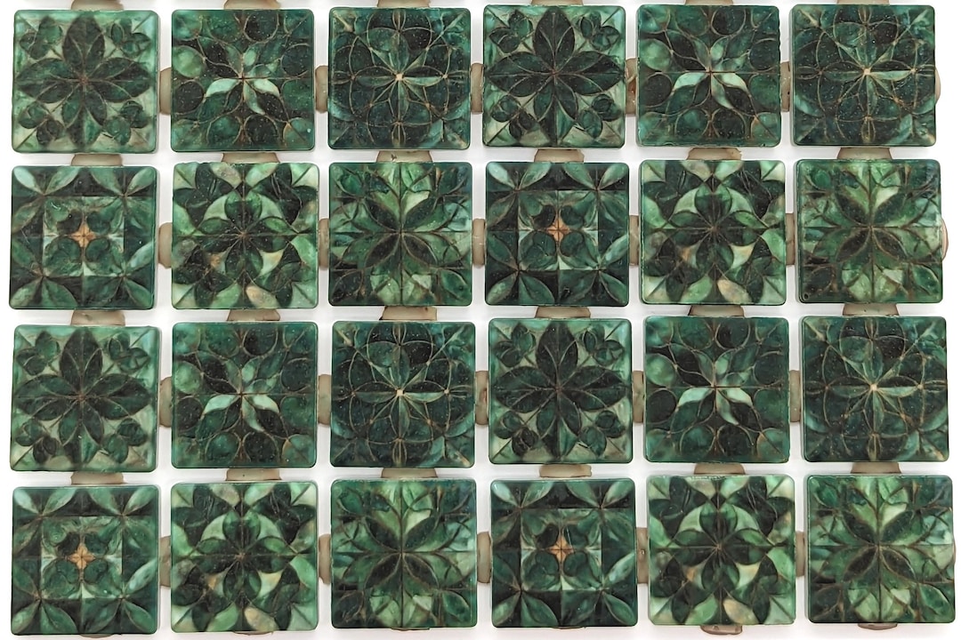 Mixed Dark Green Ceramic Mosaic Tiles - Art Deco Design Mosaic Tile ...
