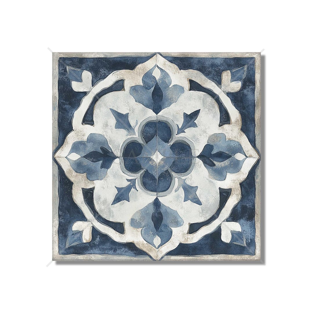 Blue Gray Ceramic Tile Patterned Vintage Design Kitchen Backsplash ...