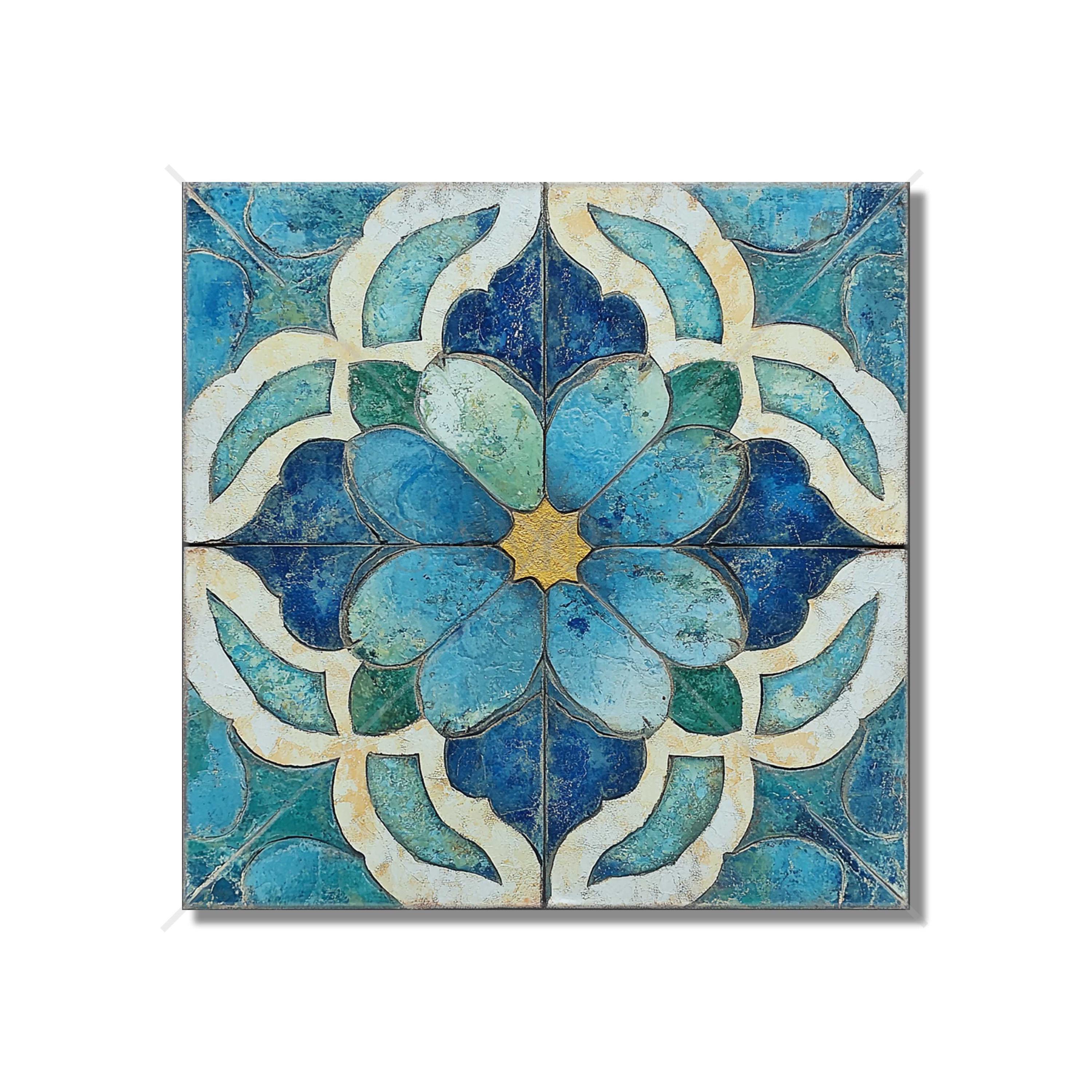Blue Green Turquoise Ceramic Tile - Vintage Moroccan Tile Design ...