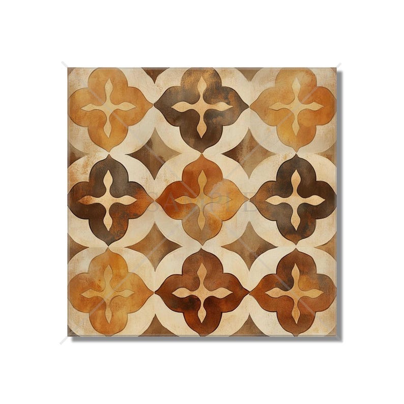 Earth Tones Ceramic Tile Vintage Moroccan Tile Design - Earthy Kitchen ...