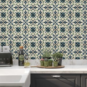 Blue and Green Ceramic Tile - Unique Kitchen Backsplash Tile -blue ...