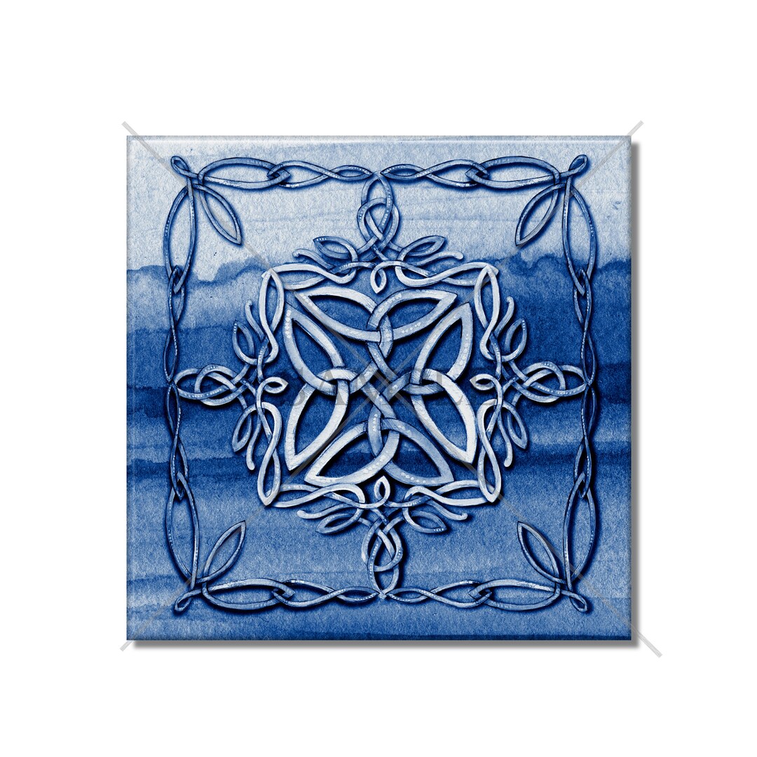 Dark Blue Ceramic Tile - Celtic Knot Design Ceramic Tile - Dark Blue ...