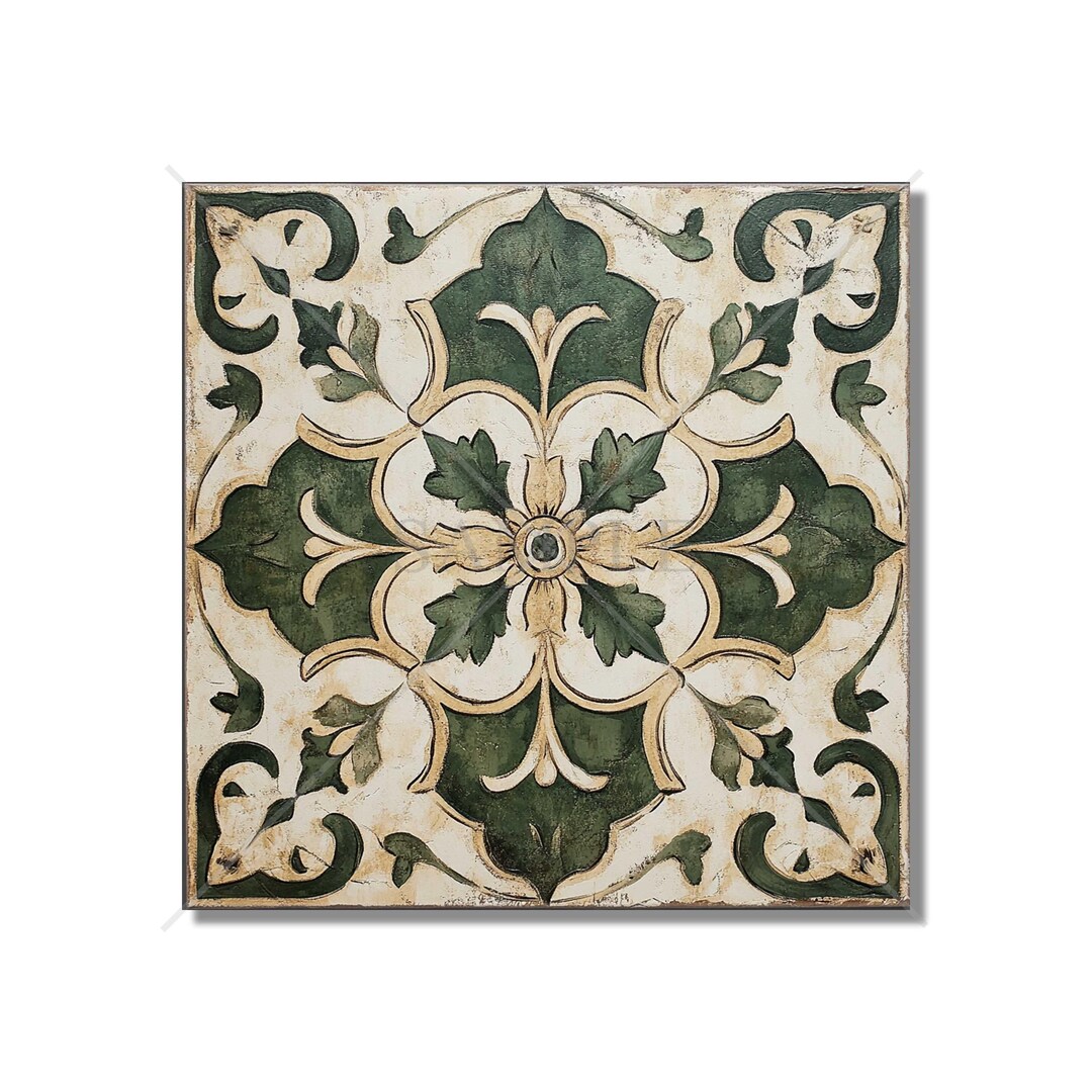 Green Ceramic Tile Vintage Design Tile Design Green Kitchen Backsplash ...