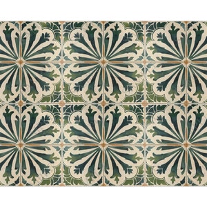 Green Beige Ceramic Tile - Vintage Moroccan Tile Design - Kitchen ...