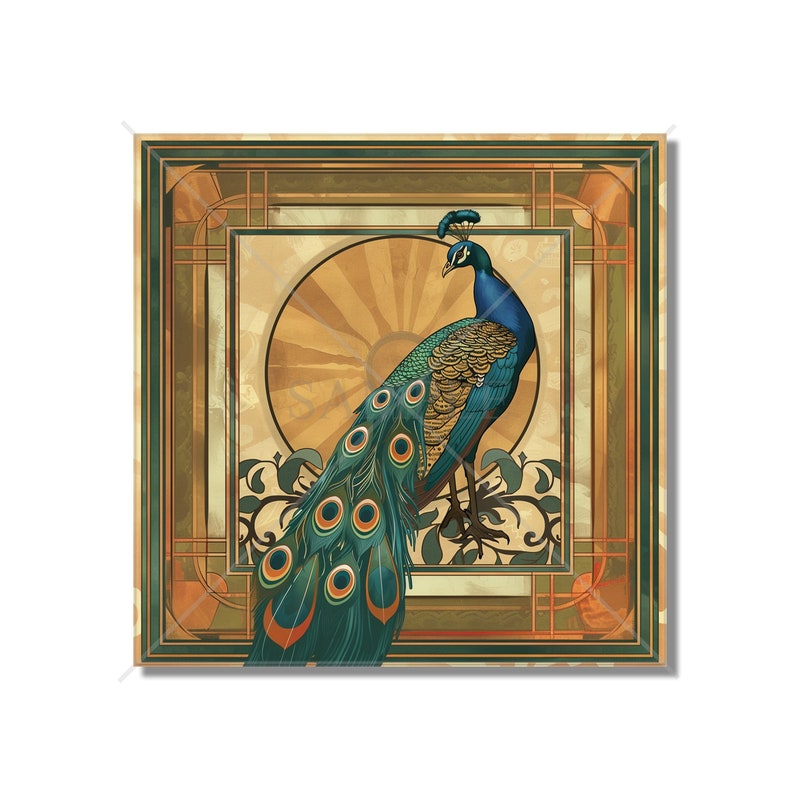 Art Deco Peacock - Etsy