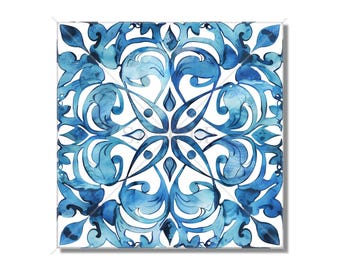Blue Cream Ceramic Tile - Patterned Tile Backsplash - Blue Kitchen ...