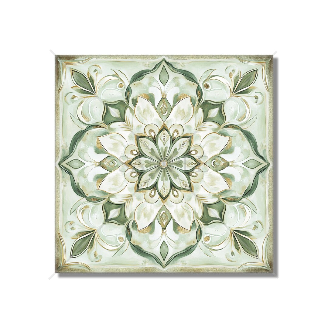Light Green Ceramic Tile Vintage Design Tile - Light Green Kitchen ...