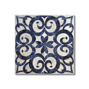 Navy Blue Grey Ceramic Tile - Vintage Moroccan Tile Design - Kitchen ...