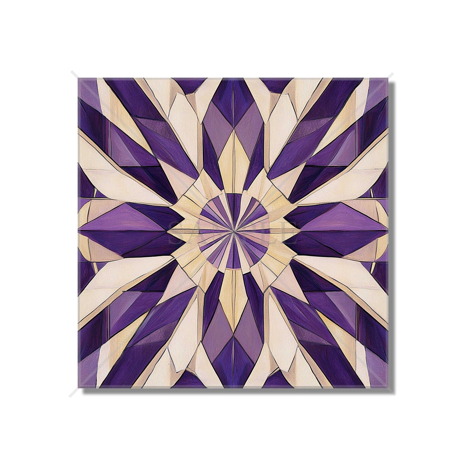 Purple Patterned Ceramic Tile - Purple Kitchen Backsplash Tile ...