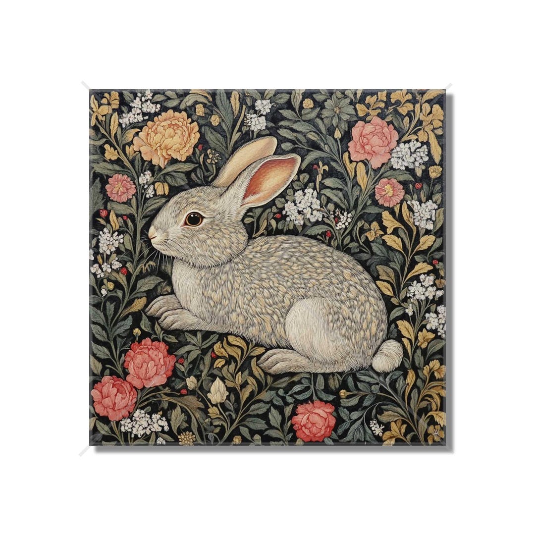 Woodland Rabbit Ceramic Tile William Morris Vintage - Decorative Rabbit ...