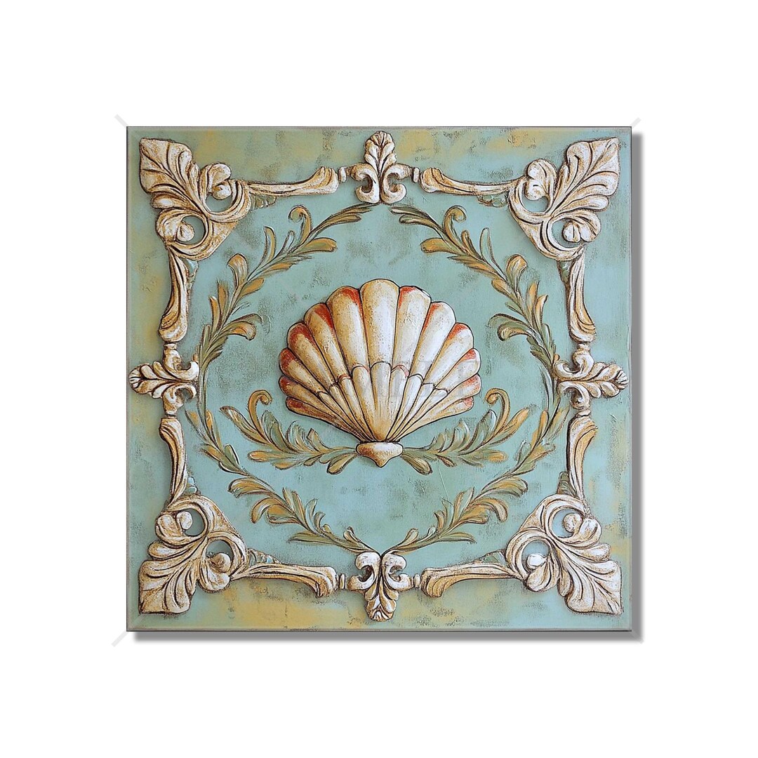 Beach Shell Design Ceramic Tile - Beach Kitchen Backsplash Tile - Beach ...