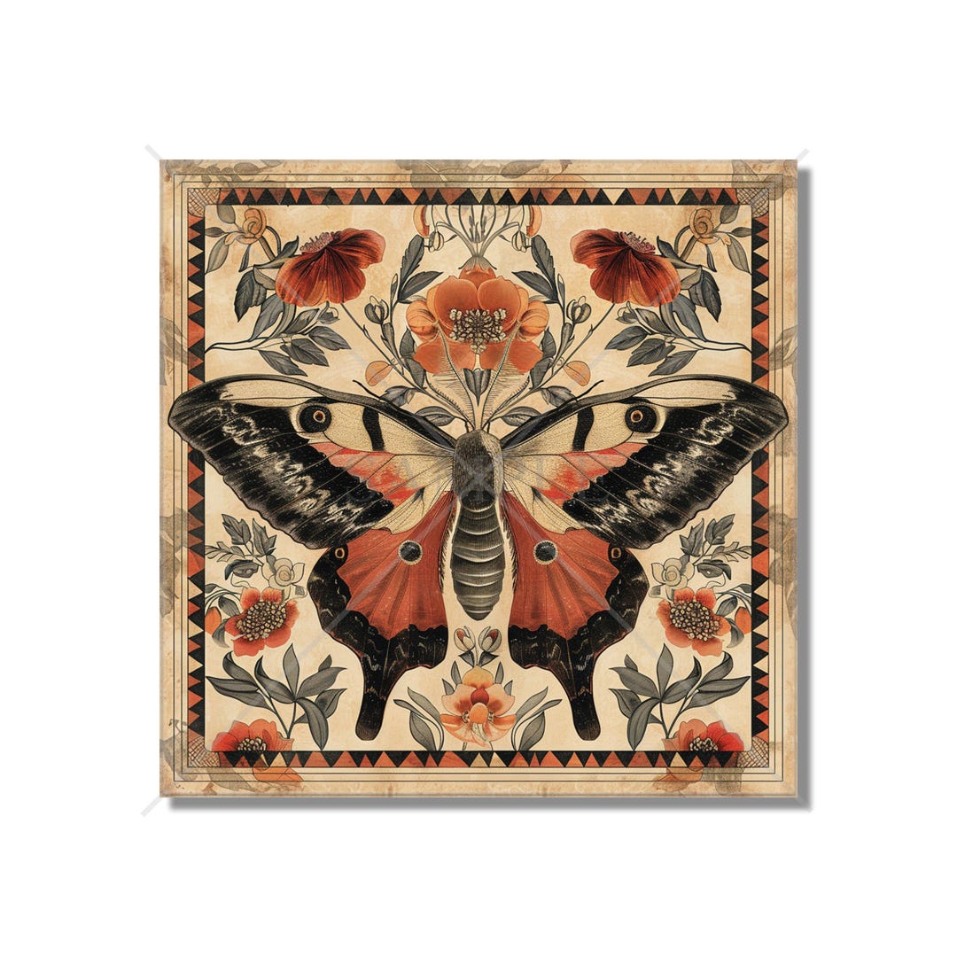 Vintage Moth Design Ceramic Tile Kitchen Backsplash Tile Bathroom Tile ...