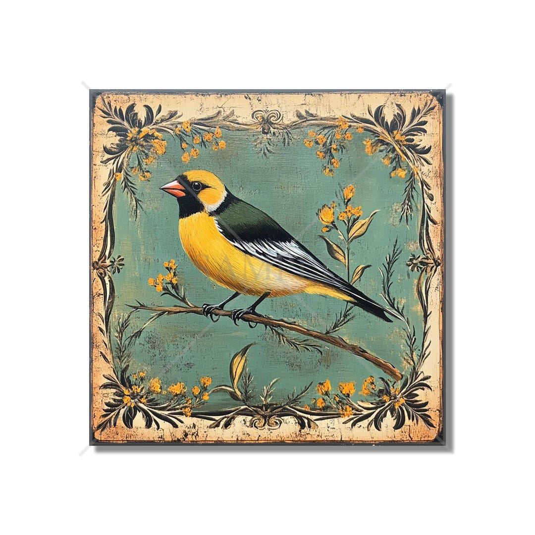 Vintage Bird Design Ceramic Tile - Ceramic Tiles With Birds - Bird ...