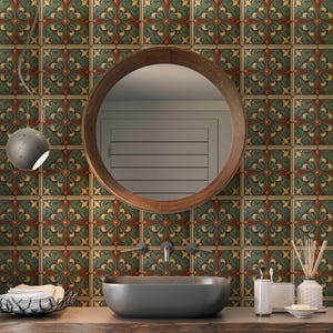 Green Rust Ceramic Tile - Kitchen Backsplash Tile - Bathroom Shower ...
