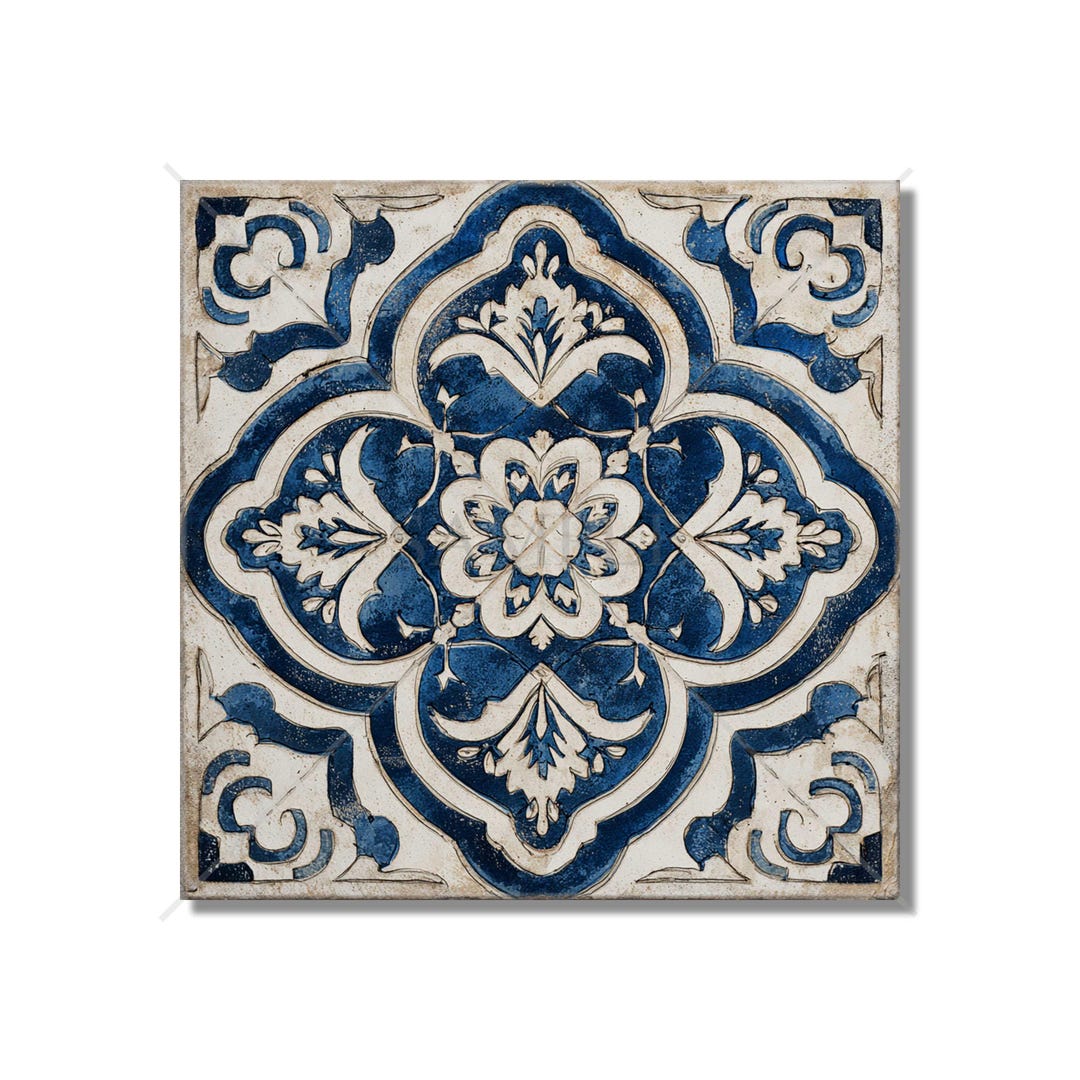 Dark Blue Ceramic Tile - Vintage Design Dark Blue Kitchen Backsplash ...