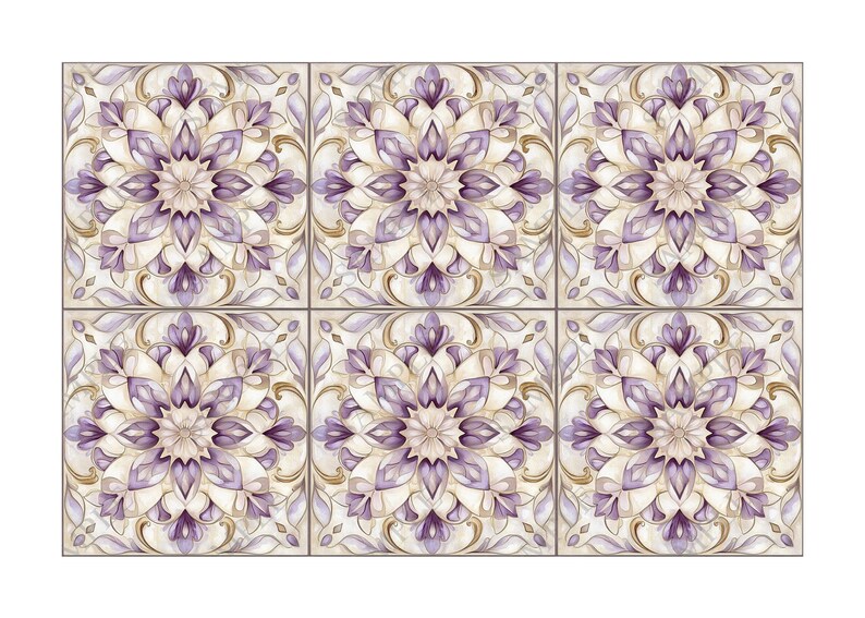 Lavender Patterned Backsplash Tile - Purple Kitchen Tile Patterned ...