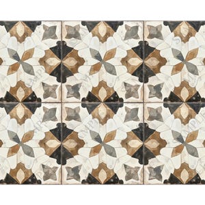 Vintage Neutral Tones Ceramic Tile Unique Patterned Kitchen Backsplash ...
