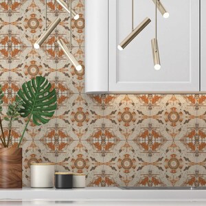 Boho Terra Cotta Design Ceramic Tile - Vintage Boho Tile Design ...