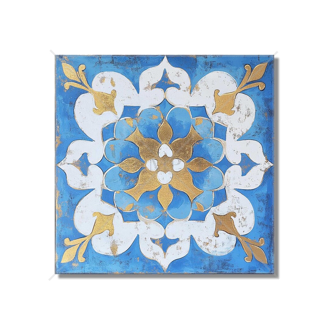 Blue and White Patterned Tiles Kitchen Backsplash Tile - Decorative ...