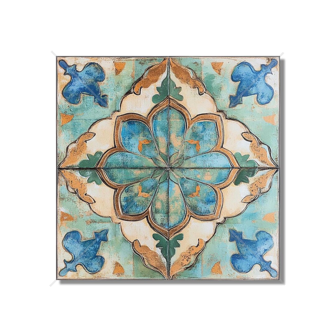 Mint Green Blue Copper Ceramic Tile - Vintage Moroccan Tile Design ...