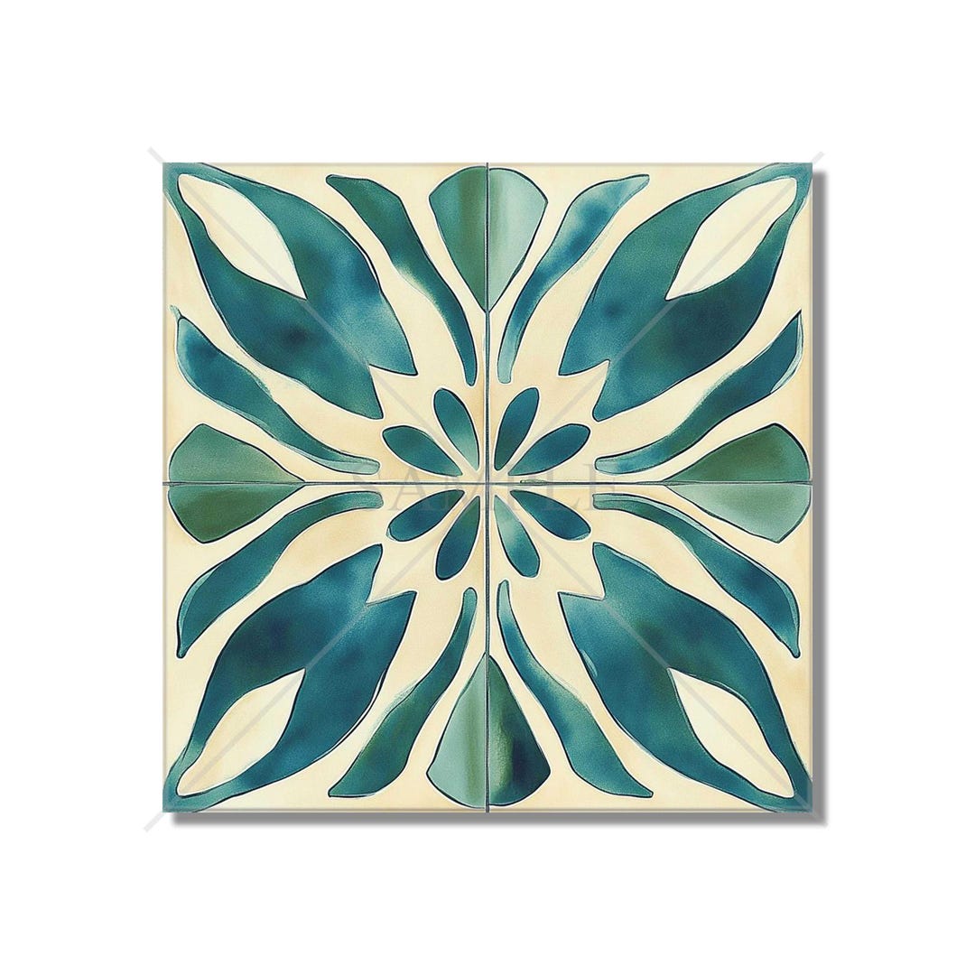 Blue Green Ceramic Tile - Vintage Moroccan Tile Design - Unique Kitchen ...