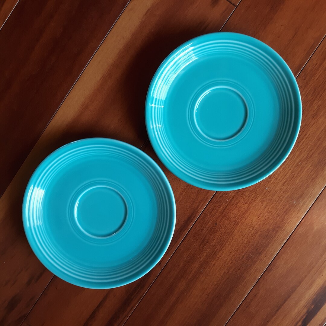 Fiesta Saucers, Set of 2, Turquoise, Homer Laughlin Saucers, Fiesta ...