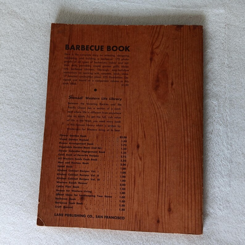 Sunset Barbecue Cook Book, FIRST EDITION, September 1950 - Etsy