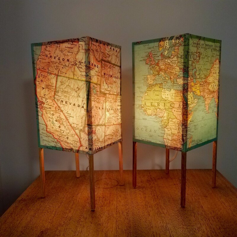 Map Lamp - Etsy