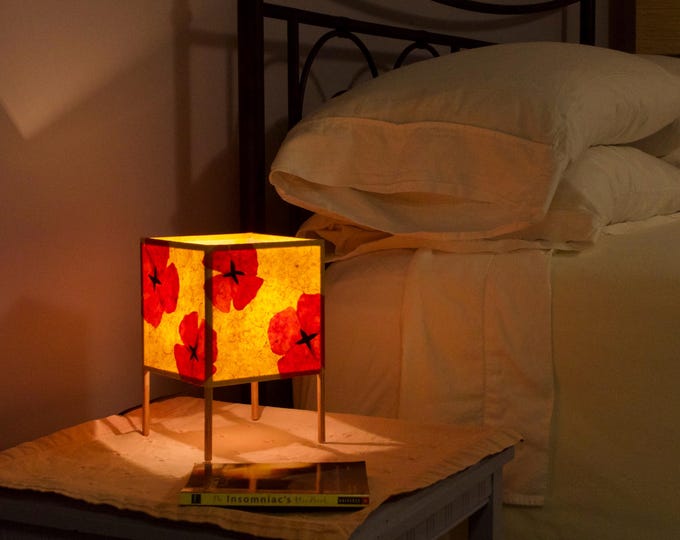 Orange Poppy Pop of Color Paper Accent Lamp - Etsy