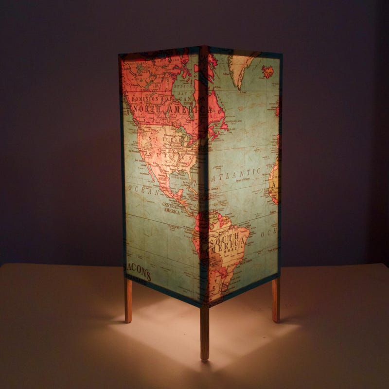 Map Lamp - Etsy
