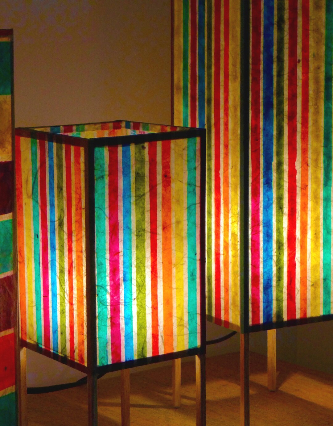 Multi-colored Striped Table Lamp or Accent Lamp - Etsy