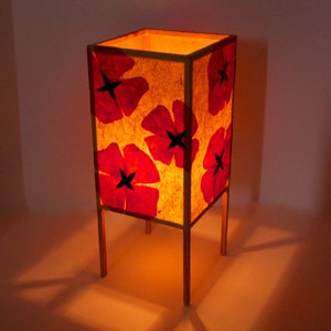 Orange Poppy Pop of Color Paper Accent Lamp - Etsy