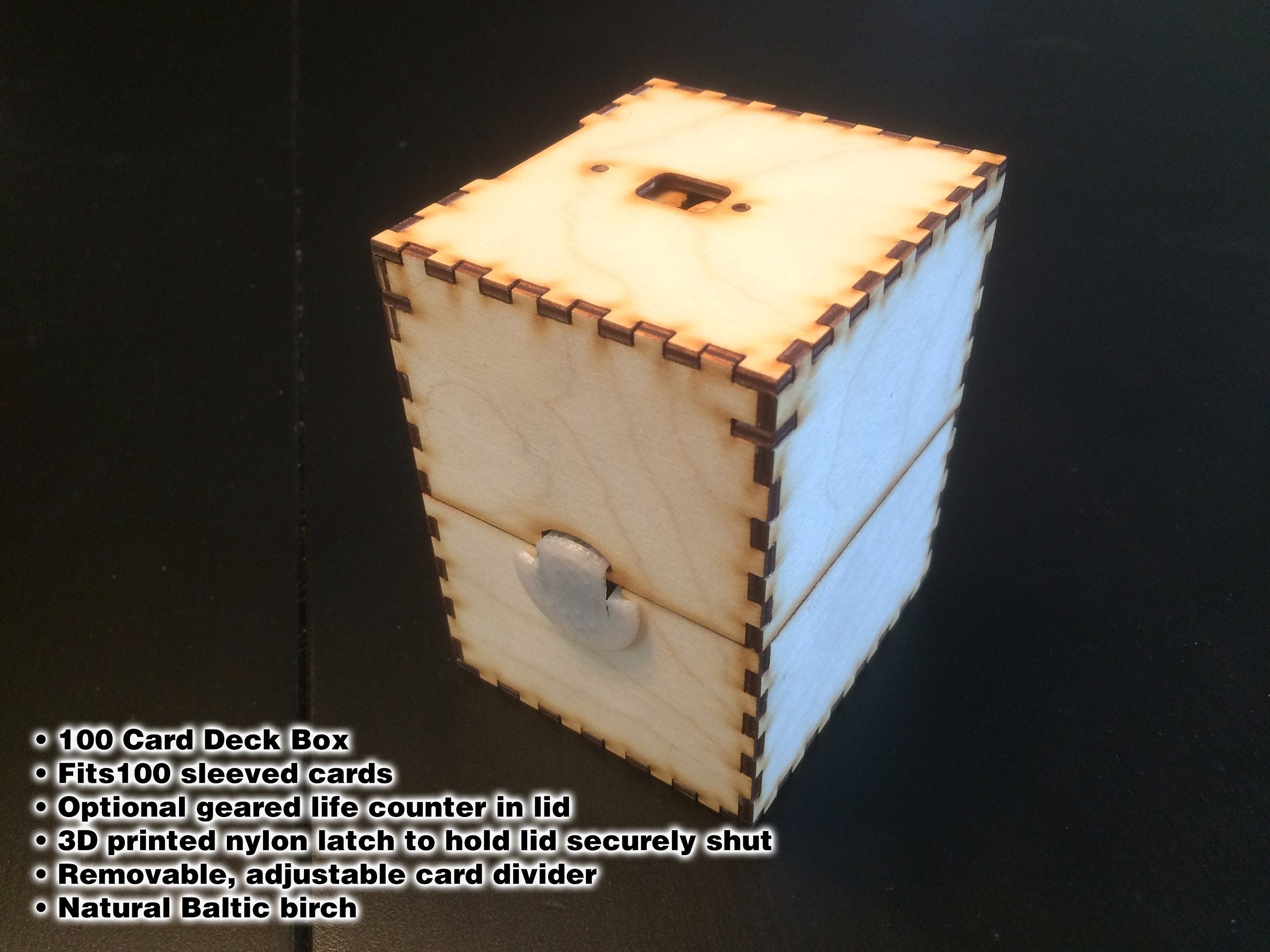 100-card deck box with removable divider and optional built-in | Etsy