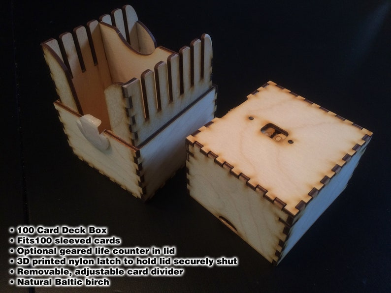 100-card deck box with removable divider and optional built-in | Etsy