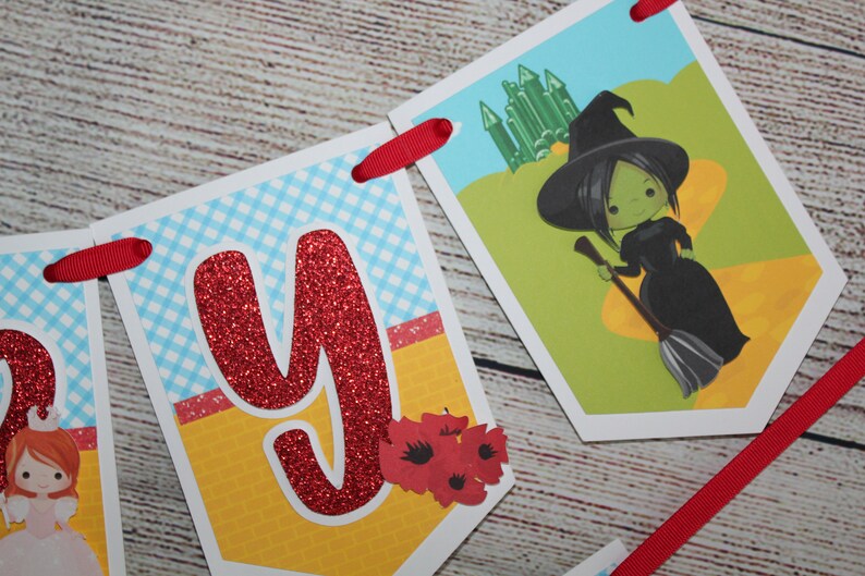 Wizard of Oz Inspired Birthday Banner Dorothy Toto Wicked - Etsy
