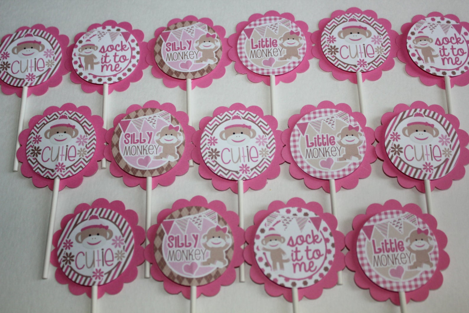 Sock Monkey Cupcake Toppers | Etsy