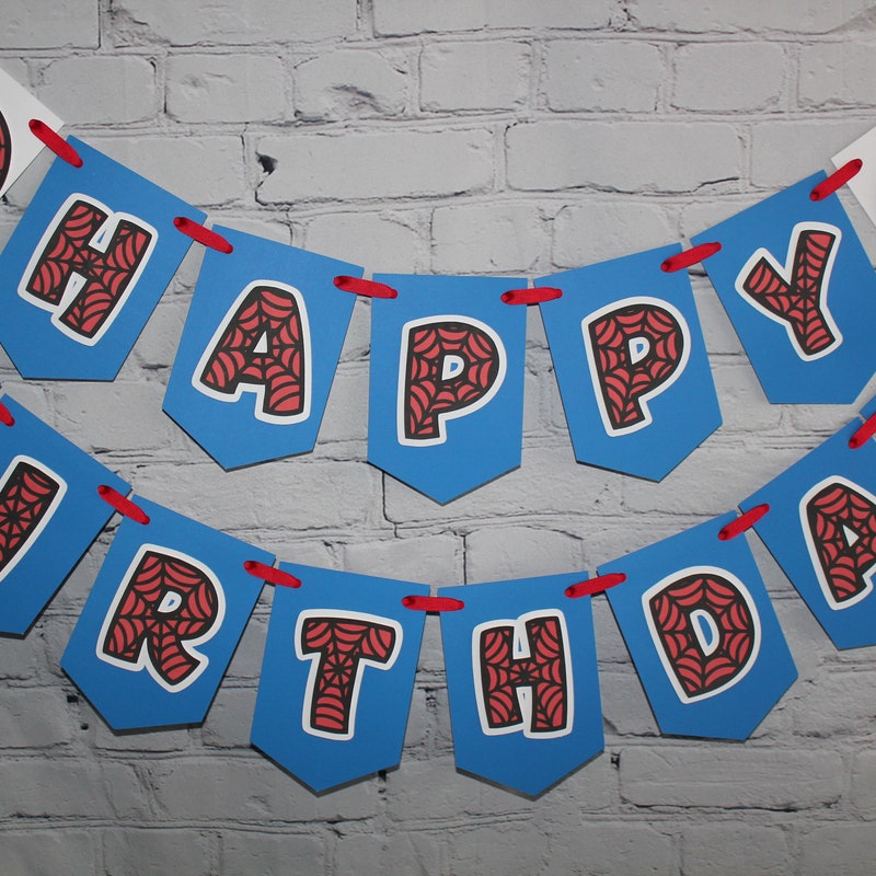Spiderman Birthday Banner - Etsy