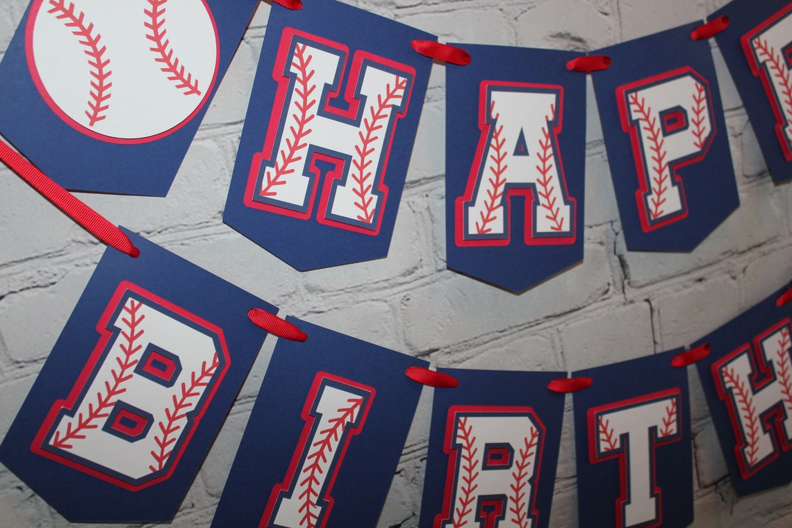 Baseball Happy Birthday Banner Baseball Birthday Banner - Etsy