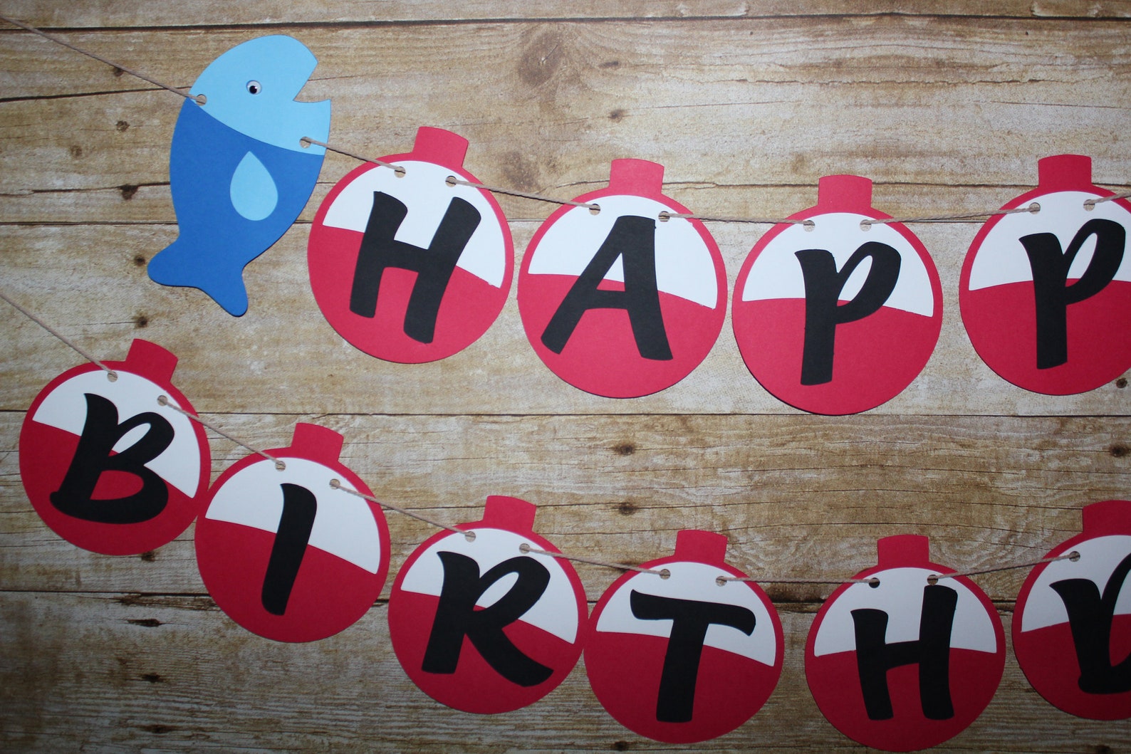 Fishing Birthday Bannerfishing Bobbers - Etsy