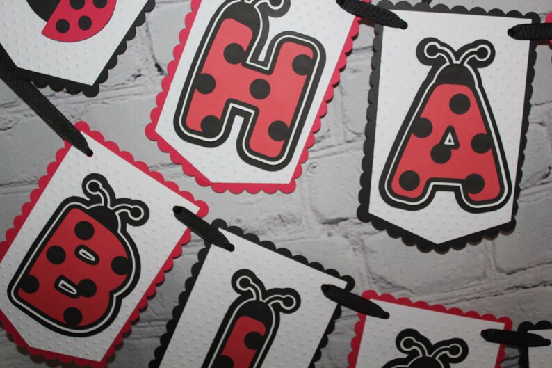 Ladybug "happy Birthday" Banner - Custom/name Ladybug Banner - Etsy