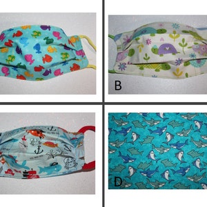Turtles Fish & Ocean Pirates Face Masks Washable | Etsy