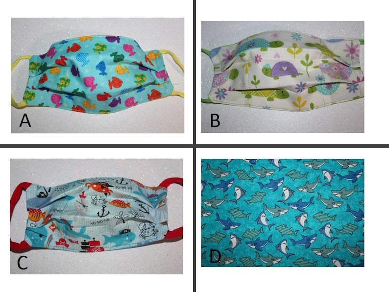 Turtles Fish & Ocean Pirates Face Masks washable | Etsy