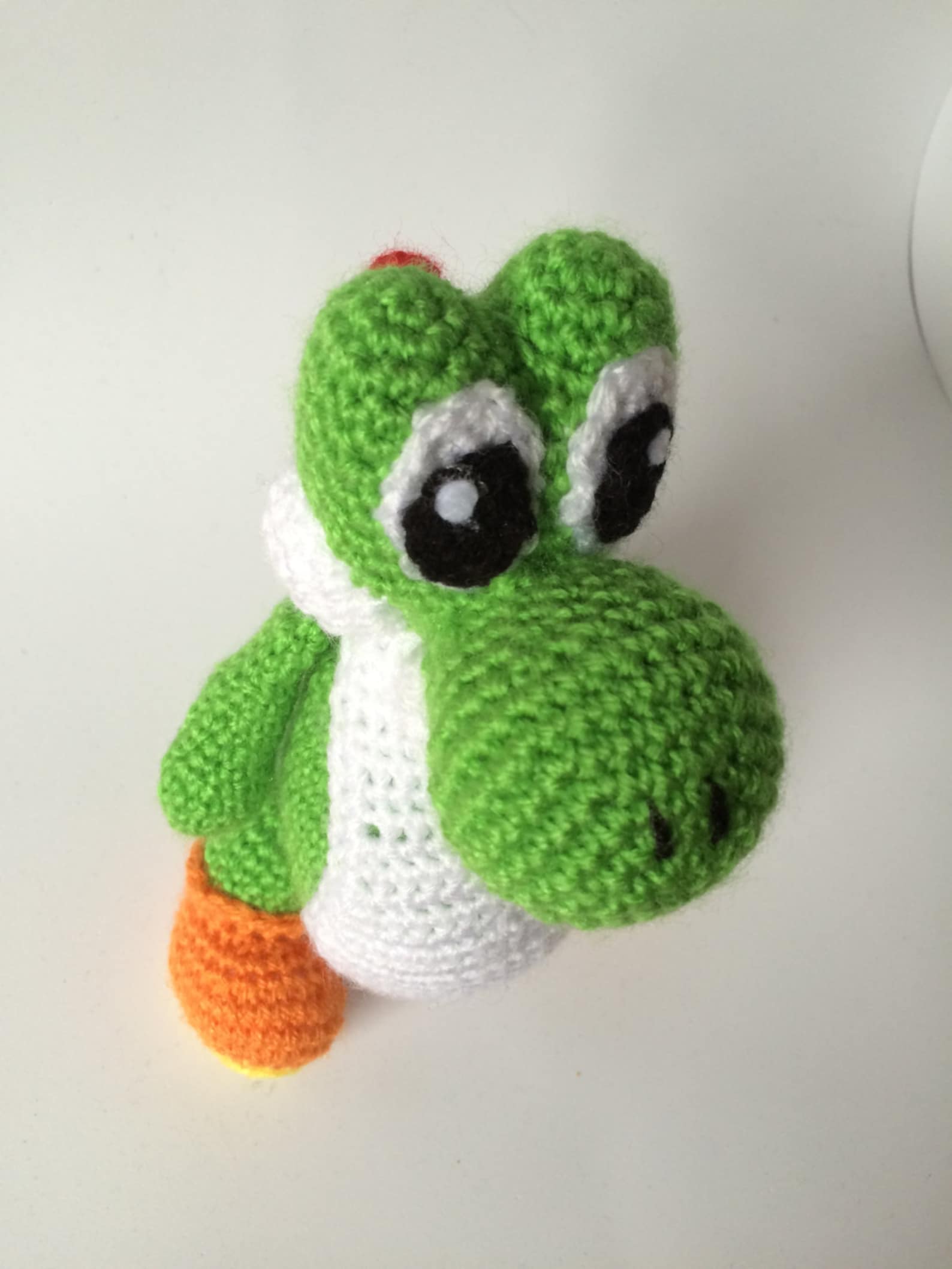 Yoshi Crochet Yarn Amigurumi 20 Cm Tall 7 3/4 Mario Bros Handmade Cute ...