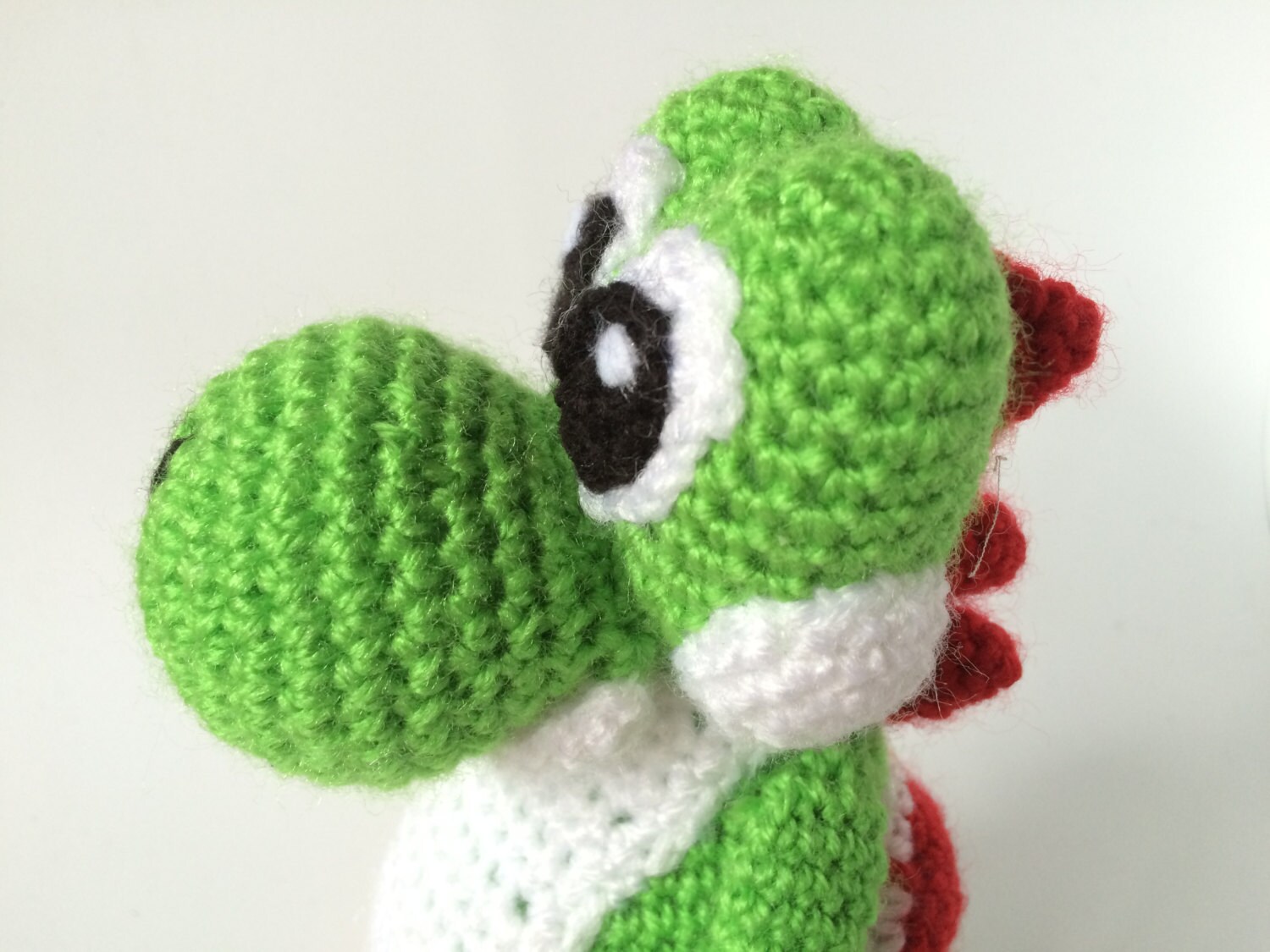 Yoshi Crochet Yarn Amigurumi 20 Cm Tall 7 3/4 Mario Bros Handmade Cute ...