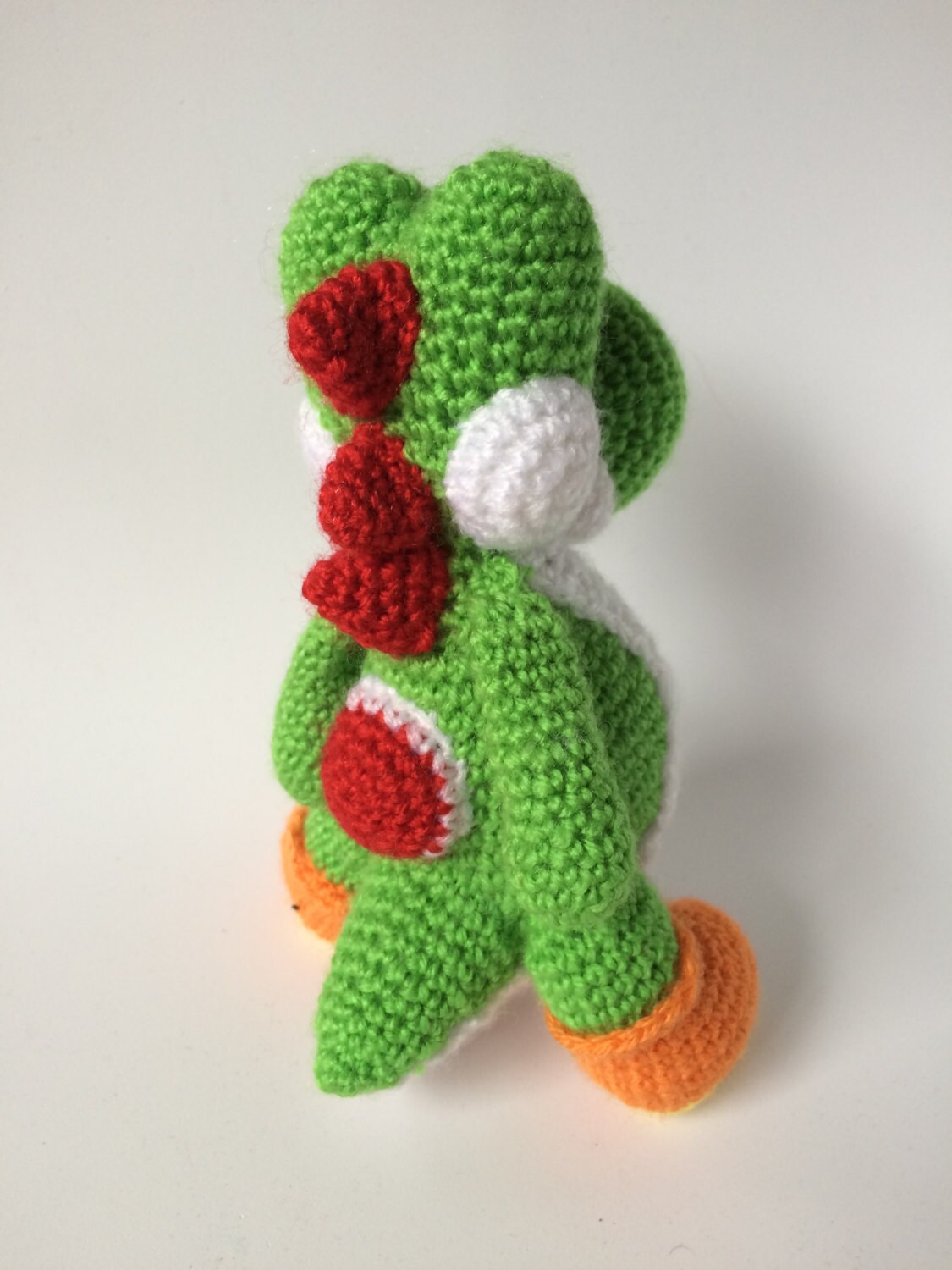 Yoshi Crochet Yarn Amigurumi 20 Cm Tall 7 3/4 Mario Bros Handmade Cute ...